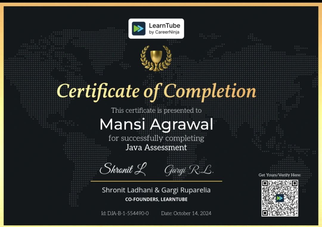 Mansi Agrawal on LinkedIn: #java #certification #learntube # ... Mansi Agrawal on LinkedIn: #java #certification #learntube # ...