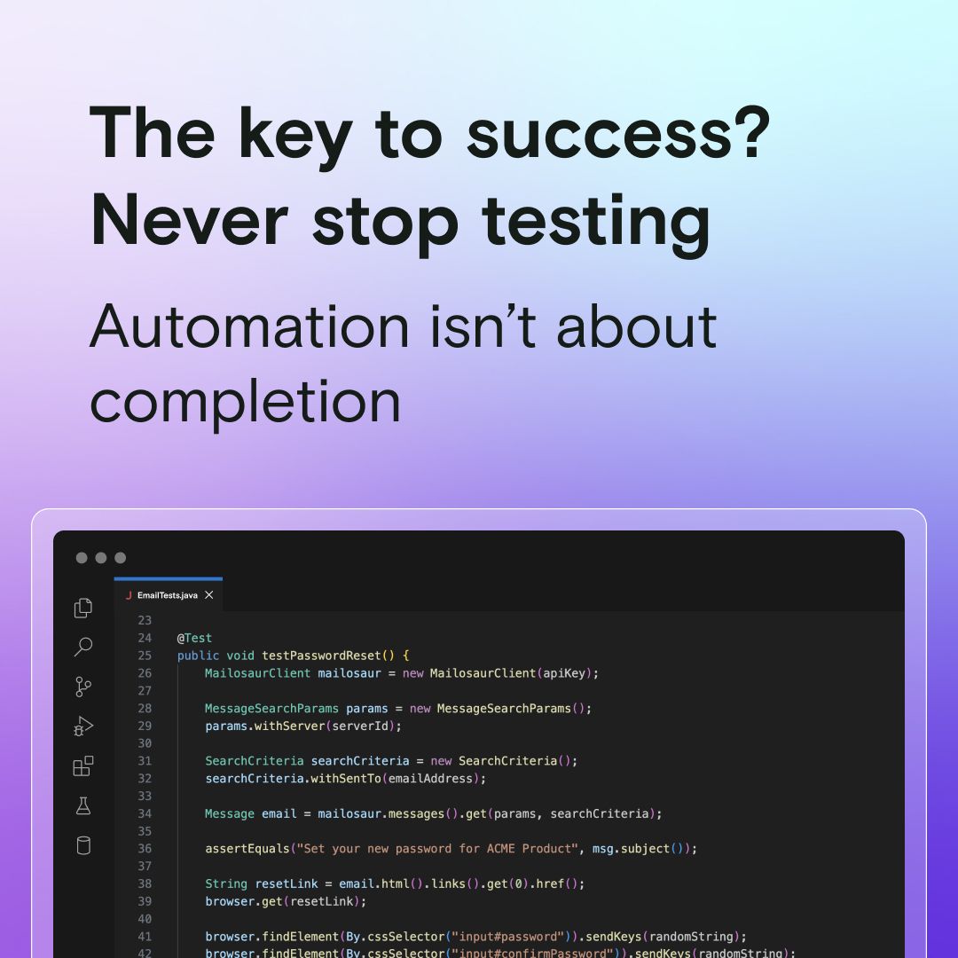 Mailosaur on LinkedIn: #automation #qatesting #automation # ... Mailosaur on LinkedIn: #automation #qatesting #automation # ...
