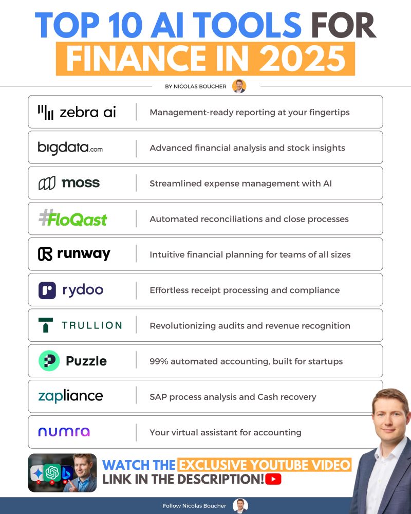 Nicolas Boucher on LinkedIn: Top 10 AI Tools for Finance in 2025 AI is ... Nicolas Boucher on LinkedIn: Top 10 AI Tools for Finance in 2025 AI is ...