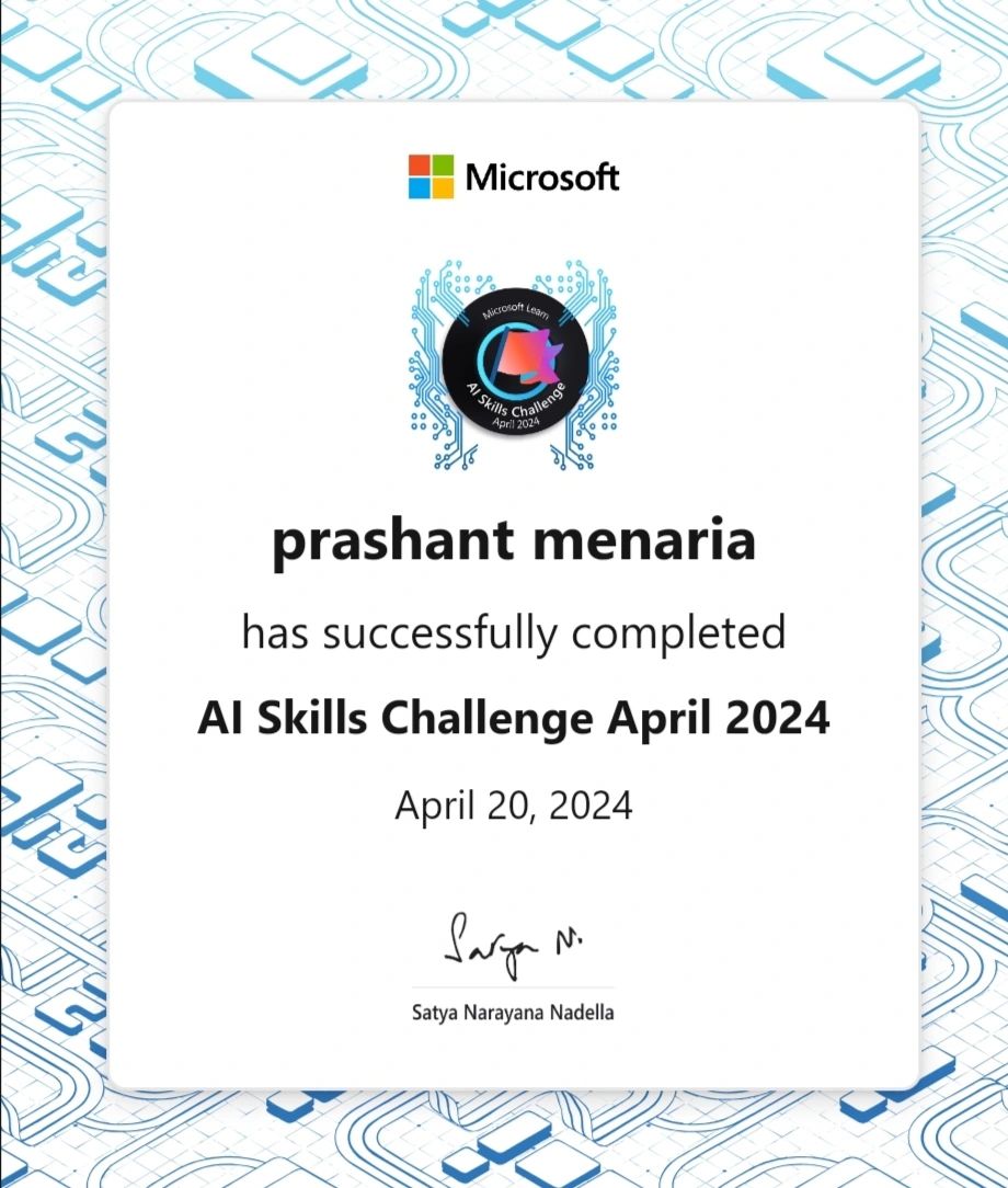 Prashant Menaria on LinkedIn: I earned my Prashant Menaria on LinkedIn: I earned my