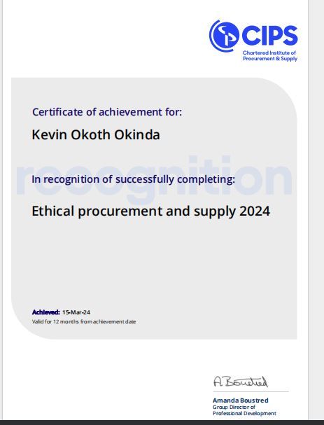 Completed CIPS eLearning & Test for procurement | Kevin Okoth Okinda ... Completed CIPS eLearning & Test for procurement | Kevin Okoth Okinda ...