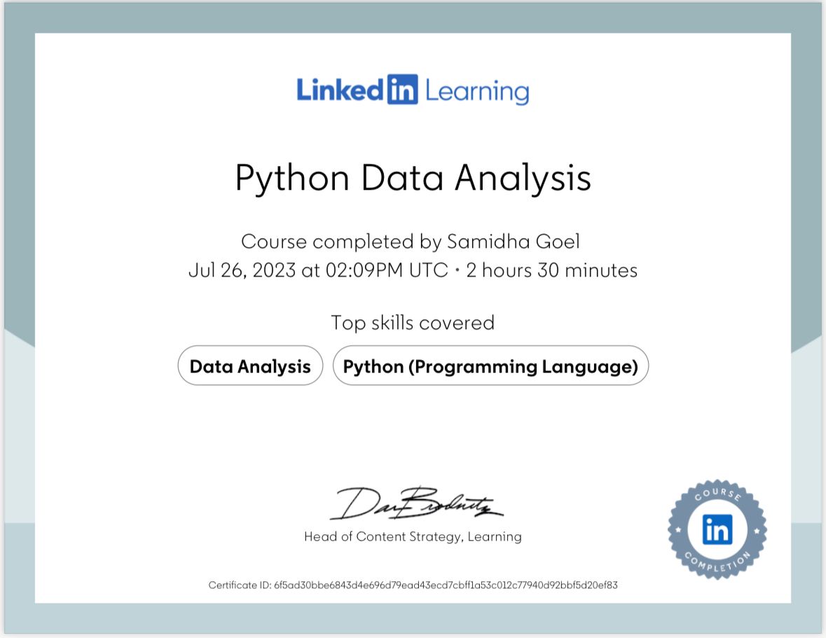 Samidha Goel on LinkedIn: #python #dataanalysis #numpy #pandas # ... Samidha Goel on LinkedIn: #python #dataanalysis #numpy #pandas # ...