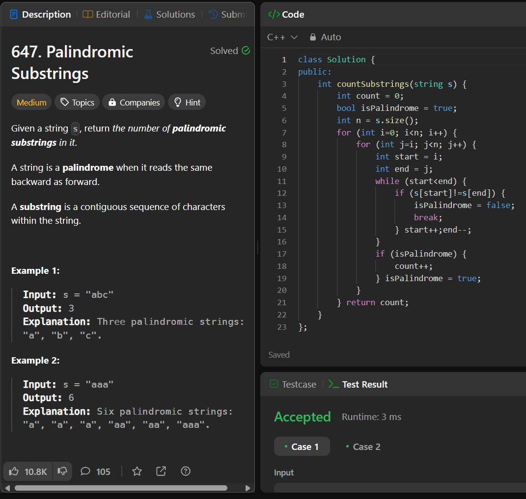 Parth Parmar on LinkedIn: 🎯 Day 94/100: Palindromic Substrings ... Parth Parmar on LinkedIn: 🎯 Day 94/100: Palindromic Substrings ...