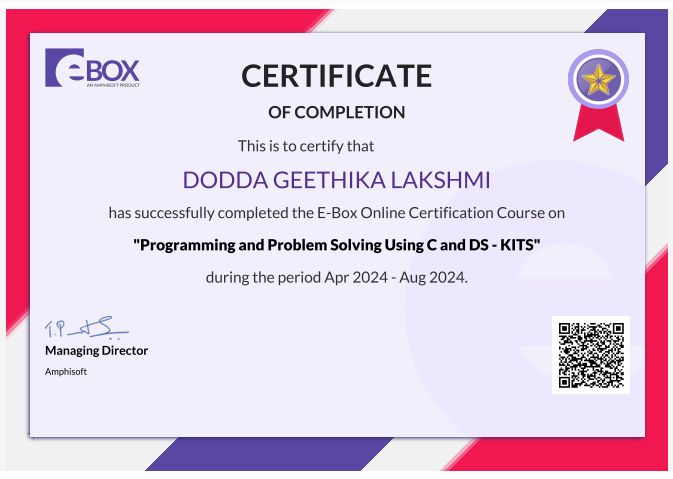 DODDA GEETHIKALAKSHMI on LinkedIn: #programming #cprogramming # ... DODDA GEETHIKALAKSHMI on LinkedIn: #programming #cprogramming # ...