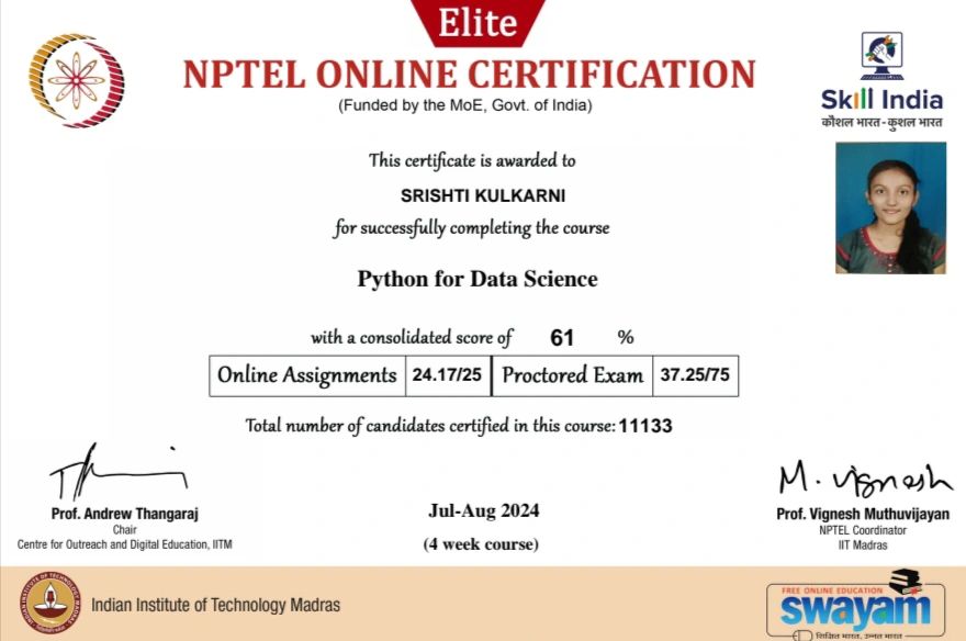 Srishti Kulkarni on LinkedIn: #pythonfordatascience #iitmadras #nptel # ... Srishti Kulkarni on LinkedIn: #pythonfordatascience #iitmadras #nptel # ...