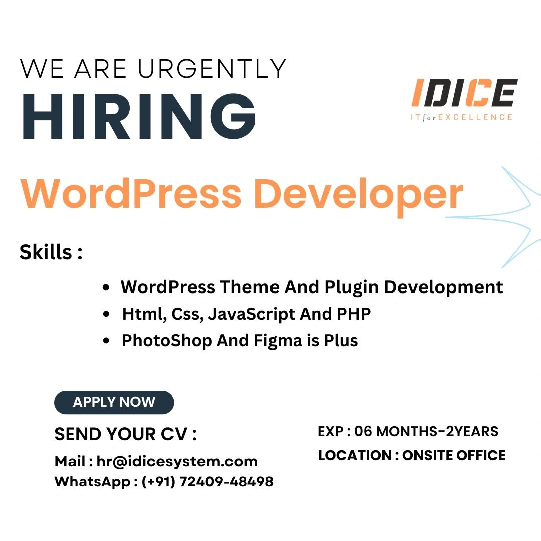 iDice Systems on LinkedIn: #wordpress #hiringnow #indorejobs # ... iDice Systems on LinkedIn: #wordpress #hiringnow #indorejobs # ...