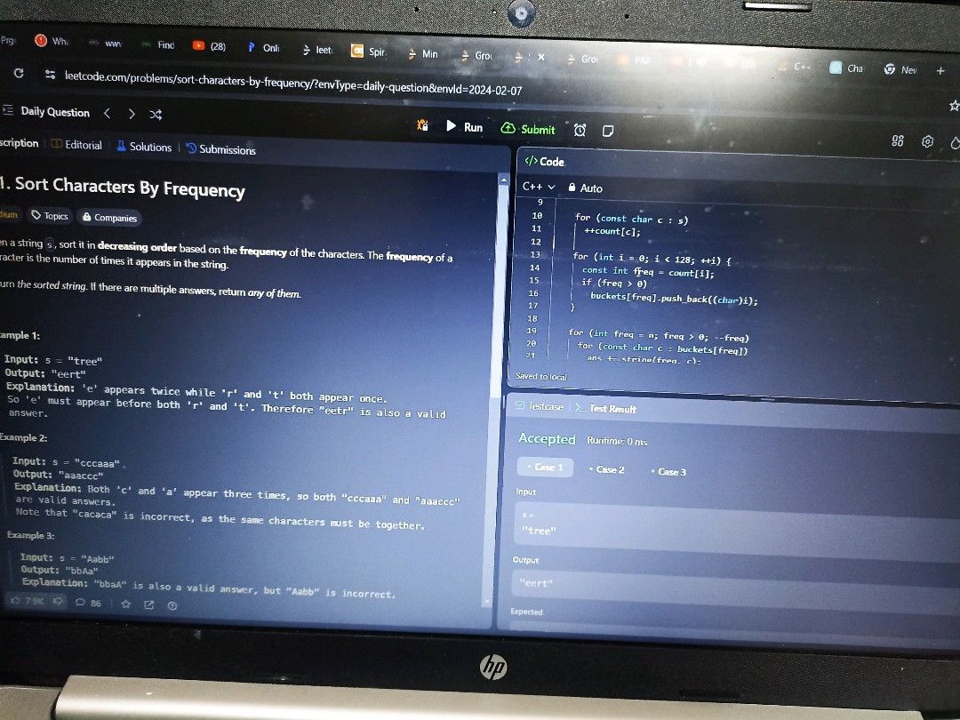 Resolved Sort Characters By Frequency problem on LeetCode | Pranav ... Resolved Sort Characters By Frequency problem on LeetCode | Pranav ...
