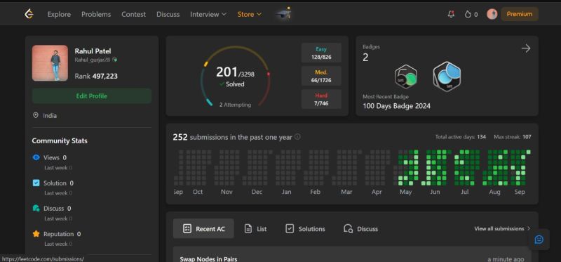 Rahul Patel on LinkedIn: 🎯 Achieved: 200+ LeetCode Problems Solved! 🏅 I ... Rahul Patel on LinkedIn: 🎯 Achieved: 200+ LeetCode Problems Solved! 🏅 I ...