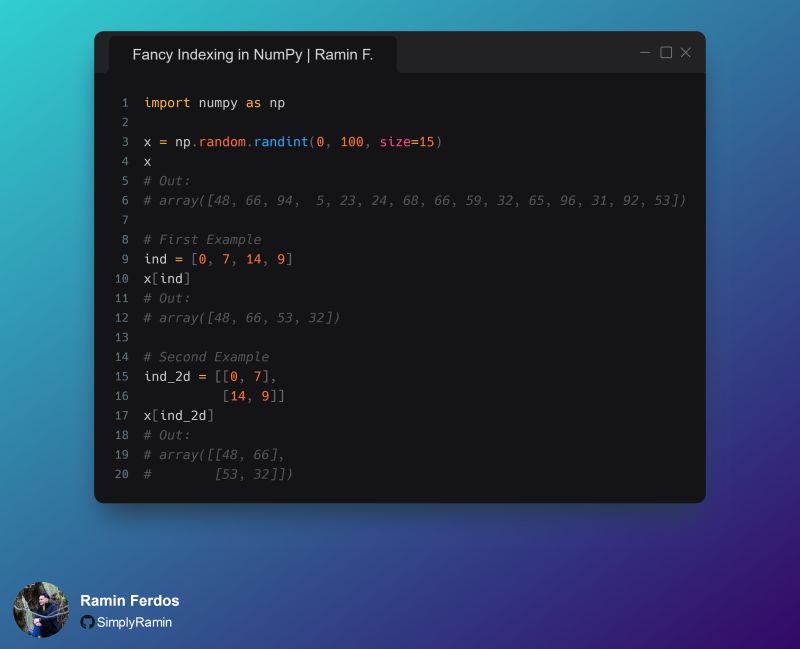 Ramin Ferdos on LinkedIn: #numpy #python #datascience #programming # ... Ramin Ferdos on LinkedIn: #numpy #python #datascience #programming # ...
