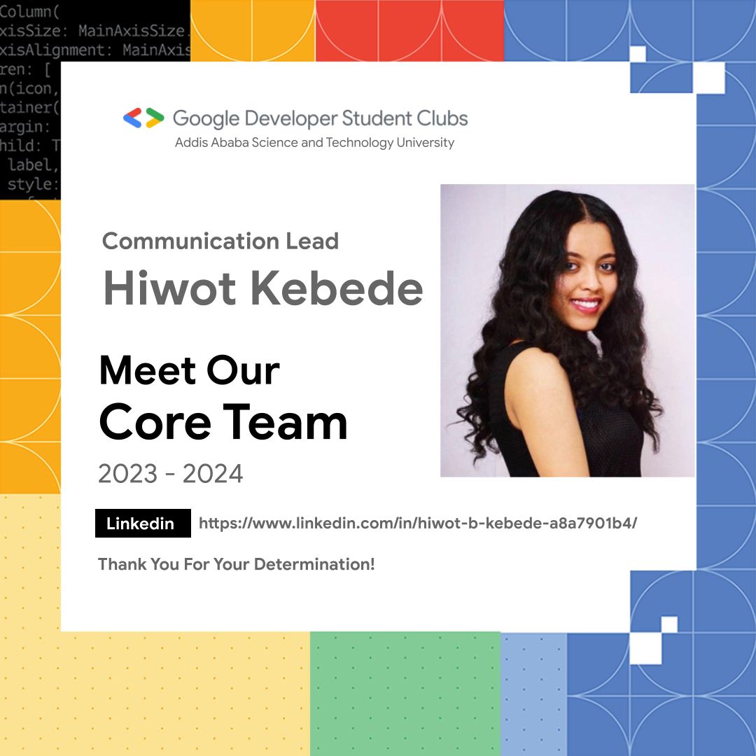 GDSC AASTU on LinkedIn: #gdsc #gdscaastu #techfest #communicationlead # ... GDSC AASTU on LinkedIn: #gdsc #gdscaastu #techfest #communicationlead # ...