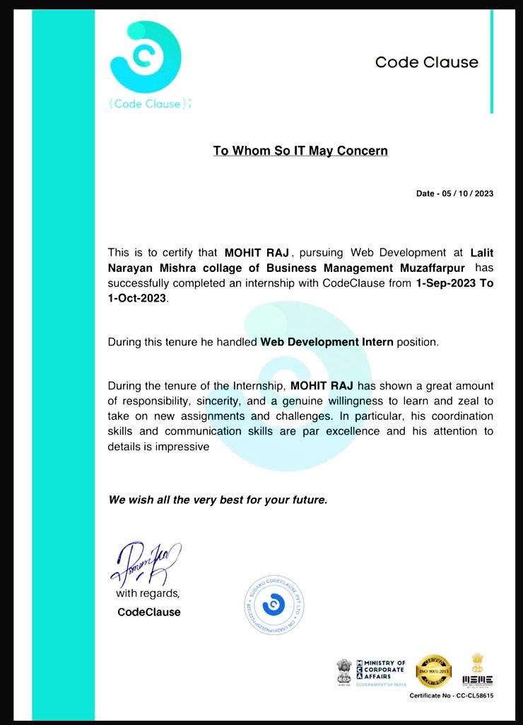 Mohit Raj on LinkedIn: #codeclause #codeclause #codeclause # ... Mohit Raj on LinkedIn: #codeclause #codeclause #codeclause # ...