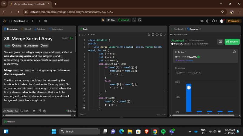 #100daysofcoding #100daysofcode #leetcode #arraymanipulation… | Tripti ... #100daysofcoding #100daysofcode #leetcode #arraymanipulation… | Tripti ...