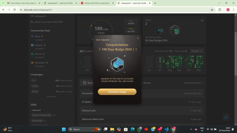 Pavan Sai Porapu on LinkedIn: #dsa #problemsolving #leetcode # ... Pavan Sai Porapu on LinkedIn: #dsa #problemsolving #leetcode # ...