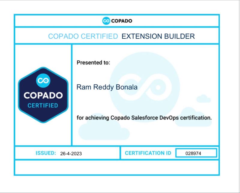 Ram Reddy Bonala on LinkedIn: #copado #copadocommunity #salesforce # ... Ram Reddy Bonala on LinkedIn: #copado #copadocommunity #salesforce # ...