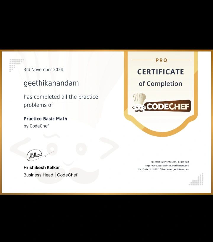 Geethika Manojna Pallavi Nandamuri on LinkedIn: #codechef # ... Geethika Manojna Pallavi Nandamuri on LinkedIn: #codechef # ...
