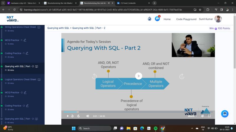 Sunil Kumar Kundrapu on LinkedIn: #sql #day2 #ccbp #rahulattulurisir # ... Sunil Kumar Kundrapu on LinkedIn: #sql #day2 #ccbp #rahulattulurisir # ...