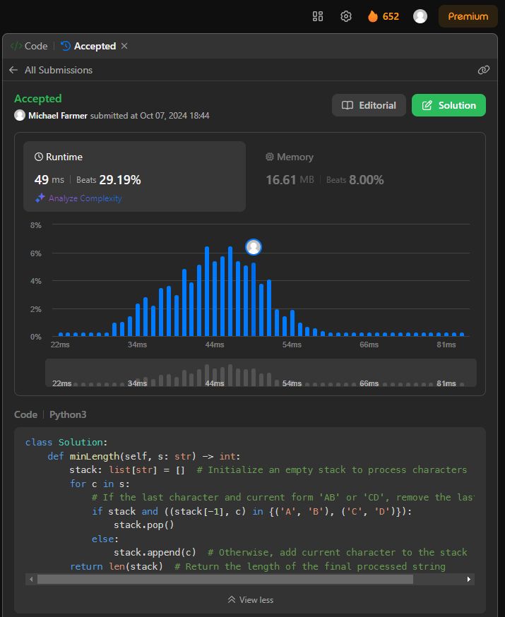 Michael Farmer on LinkedIn: Day 652 of Daily LeetCode | 2696. Minimum ... Michael Farmer on LinkedIn: Day 652 of Daily LeetCode | 2696. Minimum ...