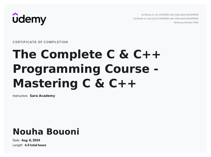 Nouha Bouoni on LinkedIn: #cprogramming #cplusplus #programming # ... Nouha Bouoni on LinkedIn: #cprogramming #cplusplus #programming # ...