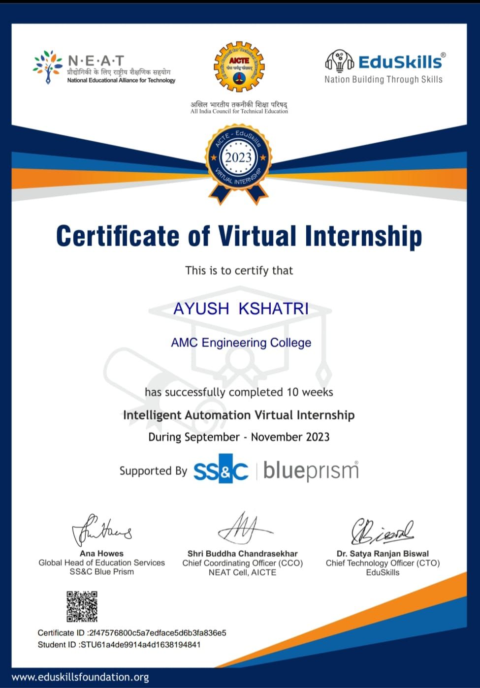 Ayush Kshatri on LinkedIn: #aicteinternship Ayush Kshatri on LinkedIn: #aicteinternship
