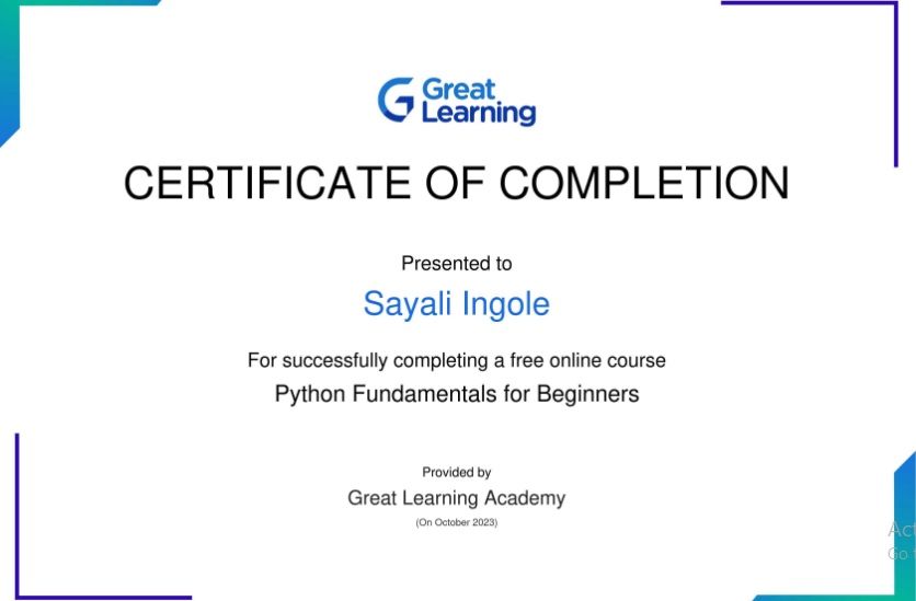 Sayali Ingole on LinkedIn: #python #programming #greatlearning Sayali Ingole on LinkedIn: #python #programming #greatlearning