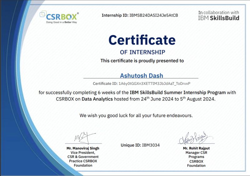 Ashutosh Dash on LinkedIn: #dataanalytics #learningjourney #skillsbuild ... Ashutosh Dash on LinkedIn: #dataanalytics #learningjourney #skillsbuild ...