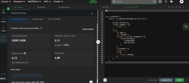 #gfg160 #day1 #geeksforgeeks #codingchallenge #java #problemsolving ... #gfg160 #day1 #geeksforgeeks #codingchallenge #java #problemsolving ...