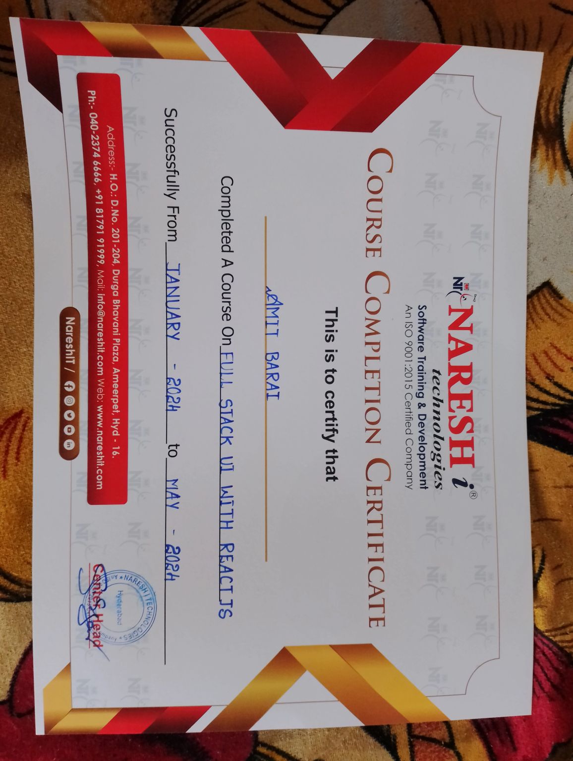 Amit Barai on LinkedIn: Thrilled to be learning and growing with Naresh ... Amit Barai on LinkedIn: Thrilled to be learning and growing with Naresh ...
