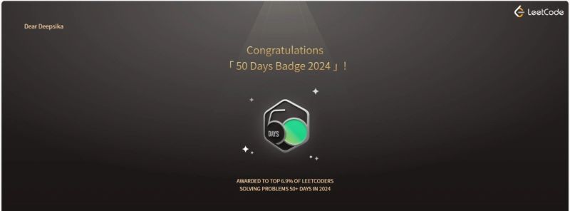 Deepsika Arumugam on LinkedIn: #easwariengineeringcollege #50days #leetcode Deepsika Arumugam on LinkedIn: #easwariengineeringcollege #50days #leetcode