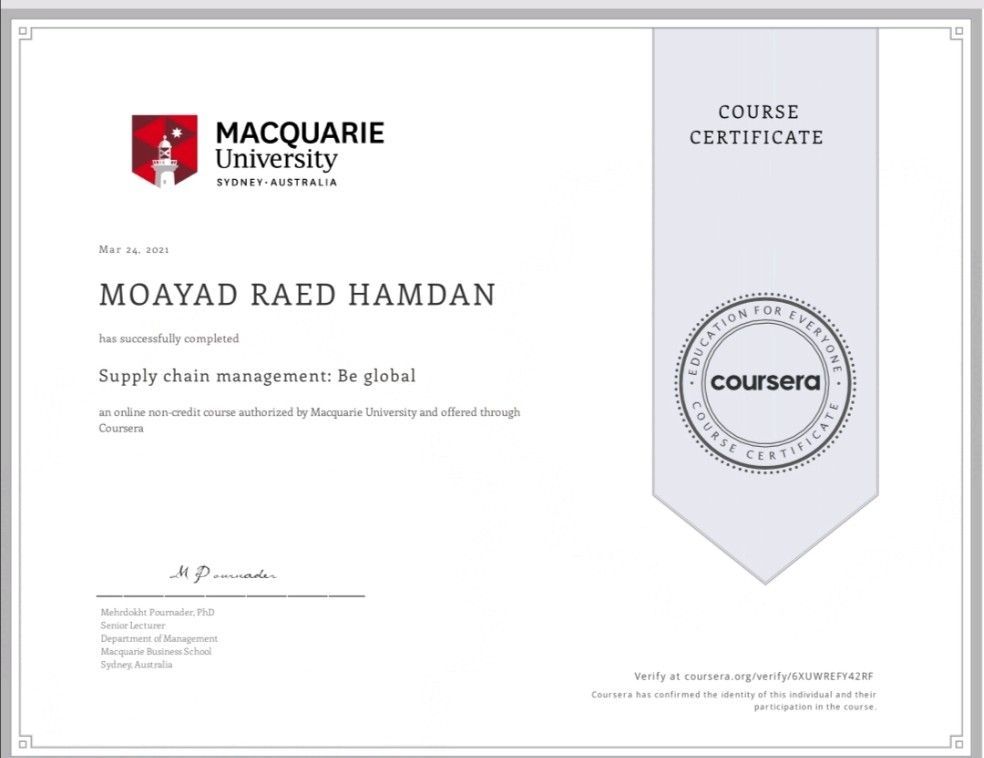 Supply chain management: Be global | Moayad Hamdan Supply chain management: Be global | Moayad Hamdan