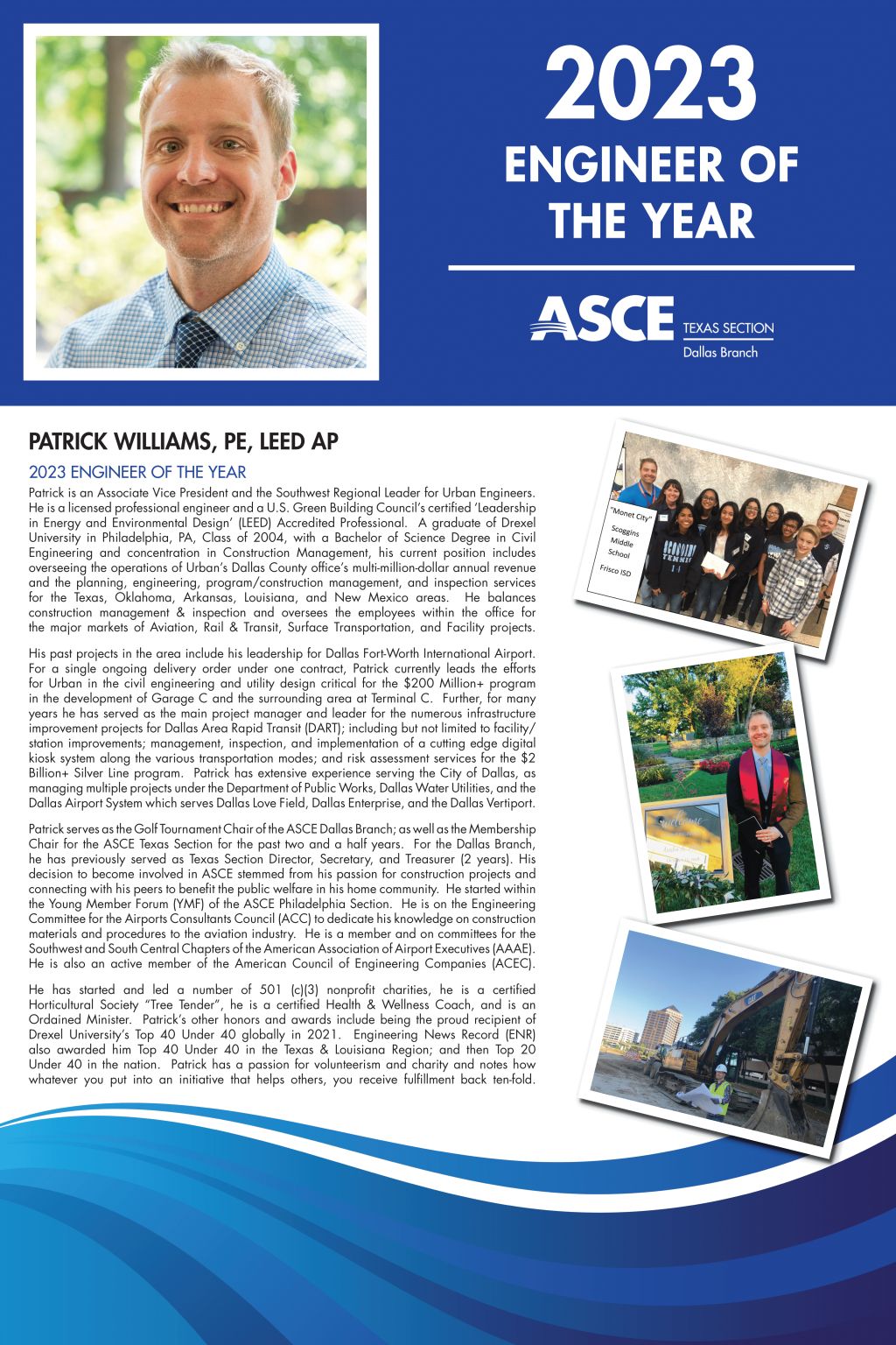 ASCE Dallas Branch on LinkedIn: Congratulations to Patrick Williams, PE ... ASCE Dallas Branch on LinkedIn: Congratulations to Patrick Williams, PE ...
