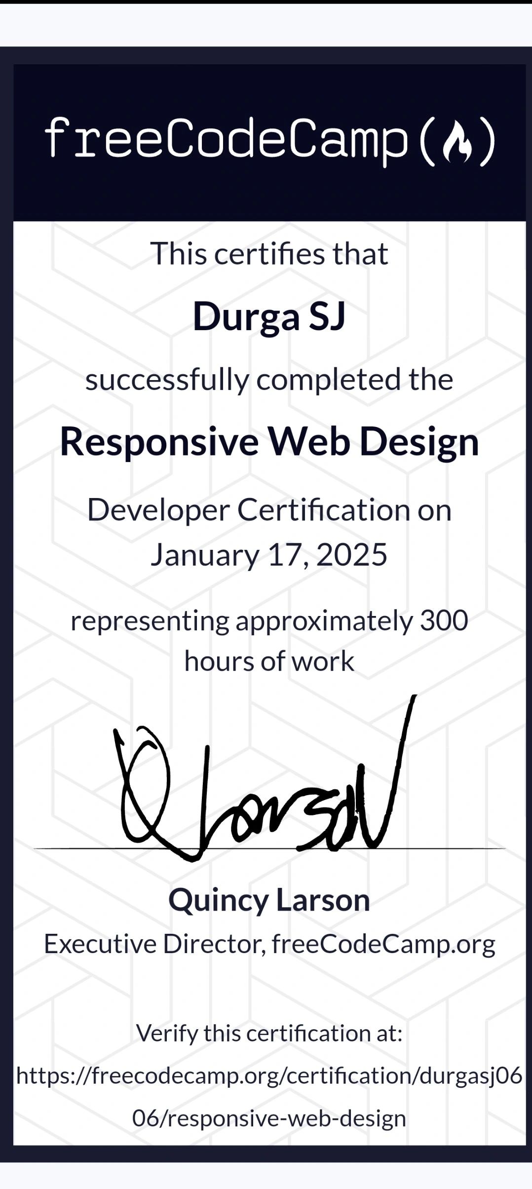 Durga SJ on LinkedIn: #webdevelopment #milestone #freecodecamp # ... Durga SJ on LinkedIn: #webdevelopment #milestone #freecodecamp # ...