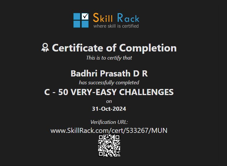 Badhri Prasath D R on LinkedIn: #programming #coding #skillrack # ... Badhri Prasath D R on LinkedIn: #programming #coding #skillrack # ...