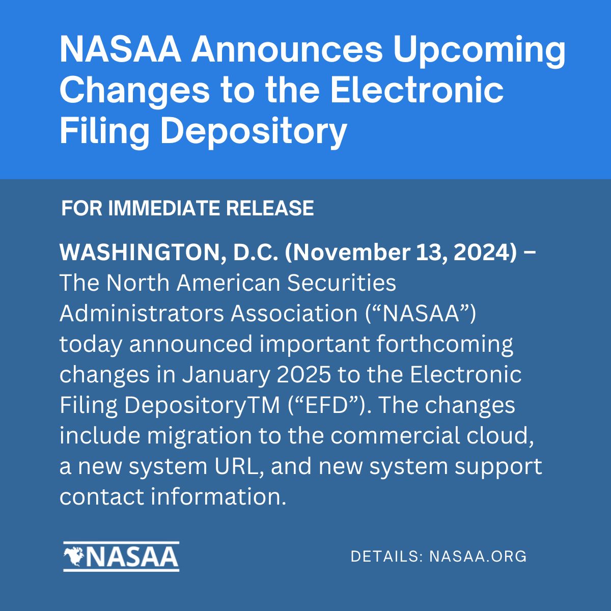 NASAA on LinkedIn: **Important Update from NASAA** NASAA today ... NASAA on LinkedIn: **Important Update from NASAA** NASAA today ...