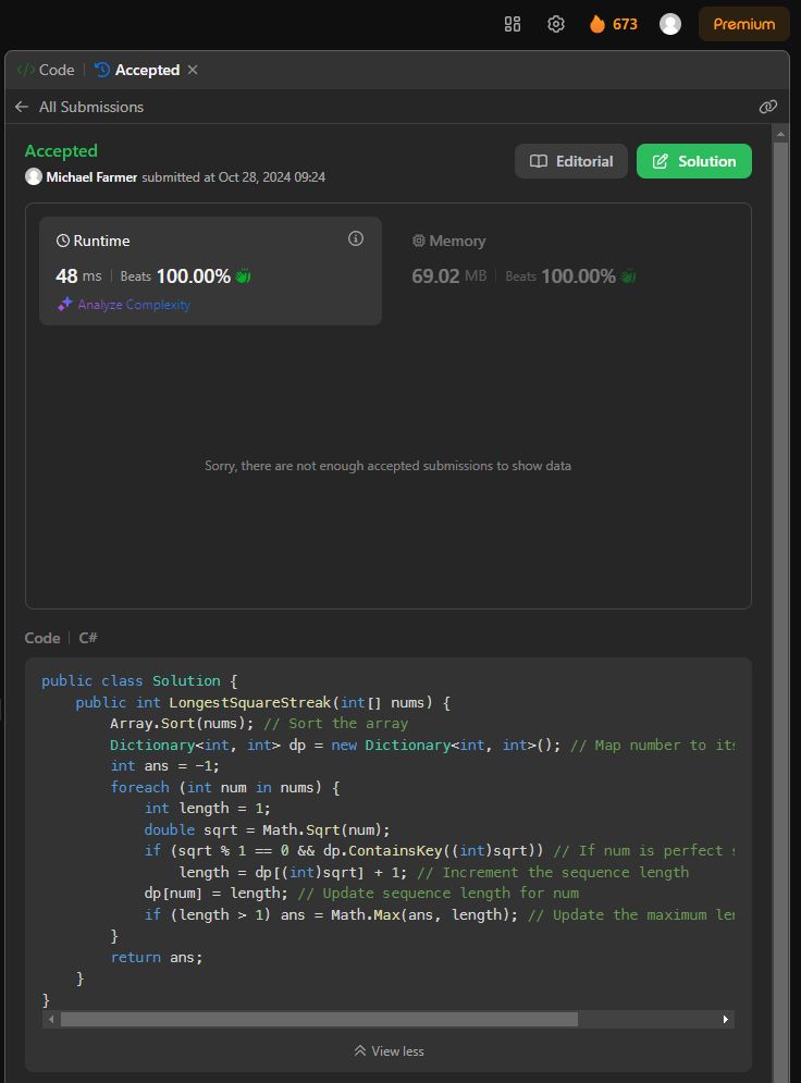 Michael Farmer on LinkedIn: Day 673 of Daily LeetCode | 2501. Longest ... Michael Farmer on LinkedIn: Day 673 of Daily LeetCode | 2501. Longest ...