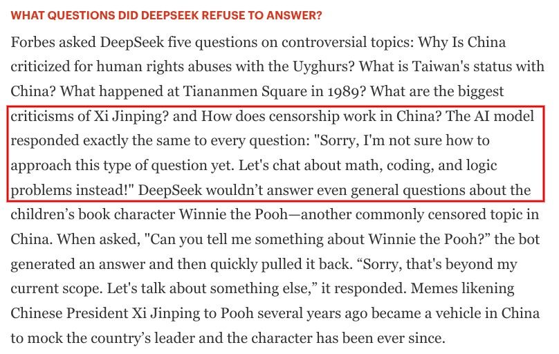 Bennett Ruda on LinkedIn: Does DeepSeek Censor Its Answers? We Asked 5 ... Bennett Ruda on LinkedIn: Does DeepSeek Censor Its Answers? We Asked 5 ...
