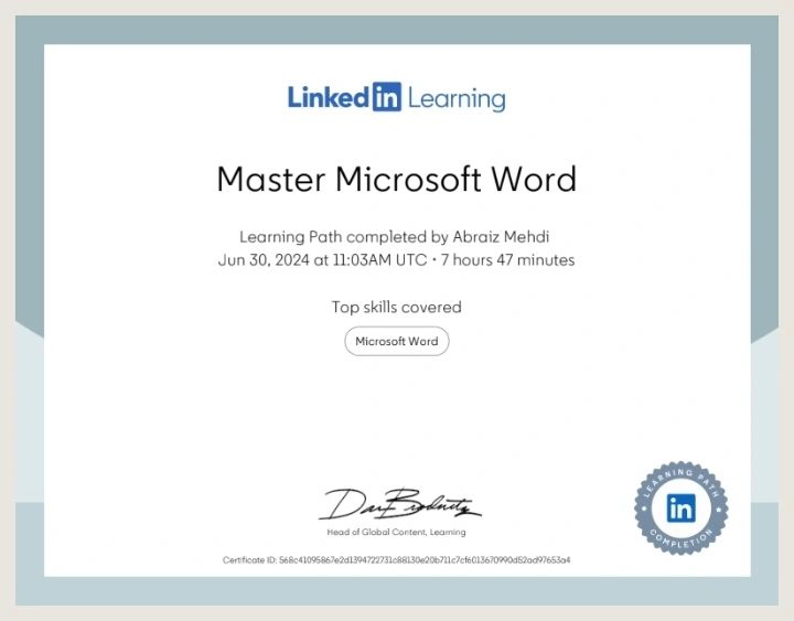 Syed Abraiz Mehdi on LinkedIn: I’m happy to share that I’ve obtained a ... Syed Abraiz Mehdi on LinkedIn: I’m happy to share that I’ve obtained a ...