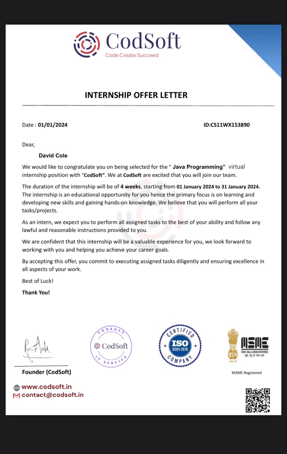 David Cole on LinkedIn: #codsoft #codsoft #codsoftinternship # ... David Cole on LinkedIn: #codsoft #codsoft #codsoftinternship # ...