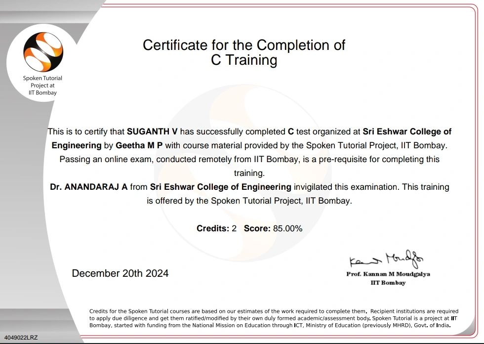SUGANTH V on LinkedIn: #cpp #cprogramming #iitbombay # ... SUGANTH V on LinkedIn: #cpp #cprogramming #iitbombay # ...