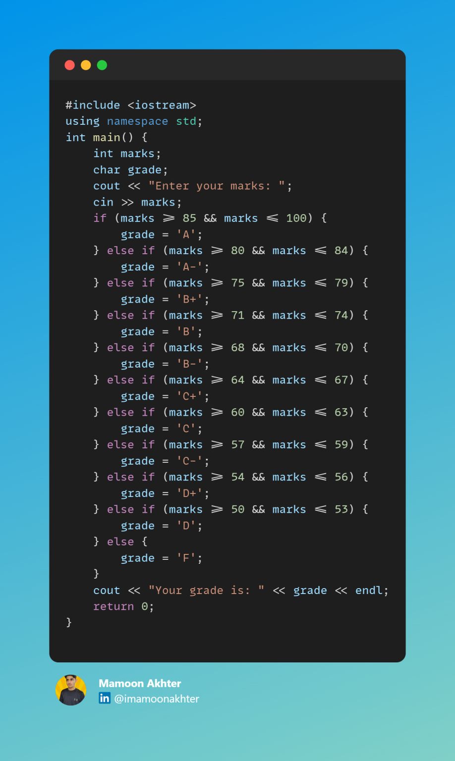 Mamoon Akhter on LinkedIn: #programming #cplusplus #automation # ... Mamoon Akhter on LinkedIn: #programming #cplusplus #automation # ...