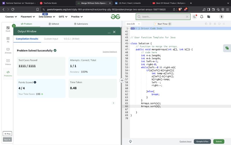 #gfg160 #geekstreak2025 #dsa #java #problemsolving #arraymerge # ... #gfg160 #geekstreak2025 #dsa #java #problemsolving #arraymerge # ...