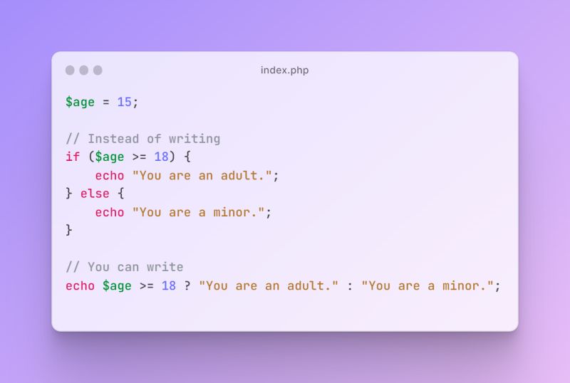 Mostafa Amine Briere on LinkedIn: #php #codingtips #ternaryoperator #php8 Mostafa Amine Briere on LinkedIn: #php #codingtips #ternaryoperator #php8