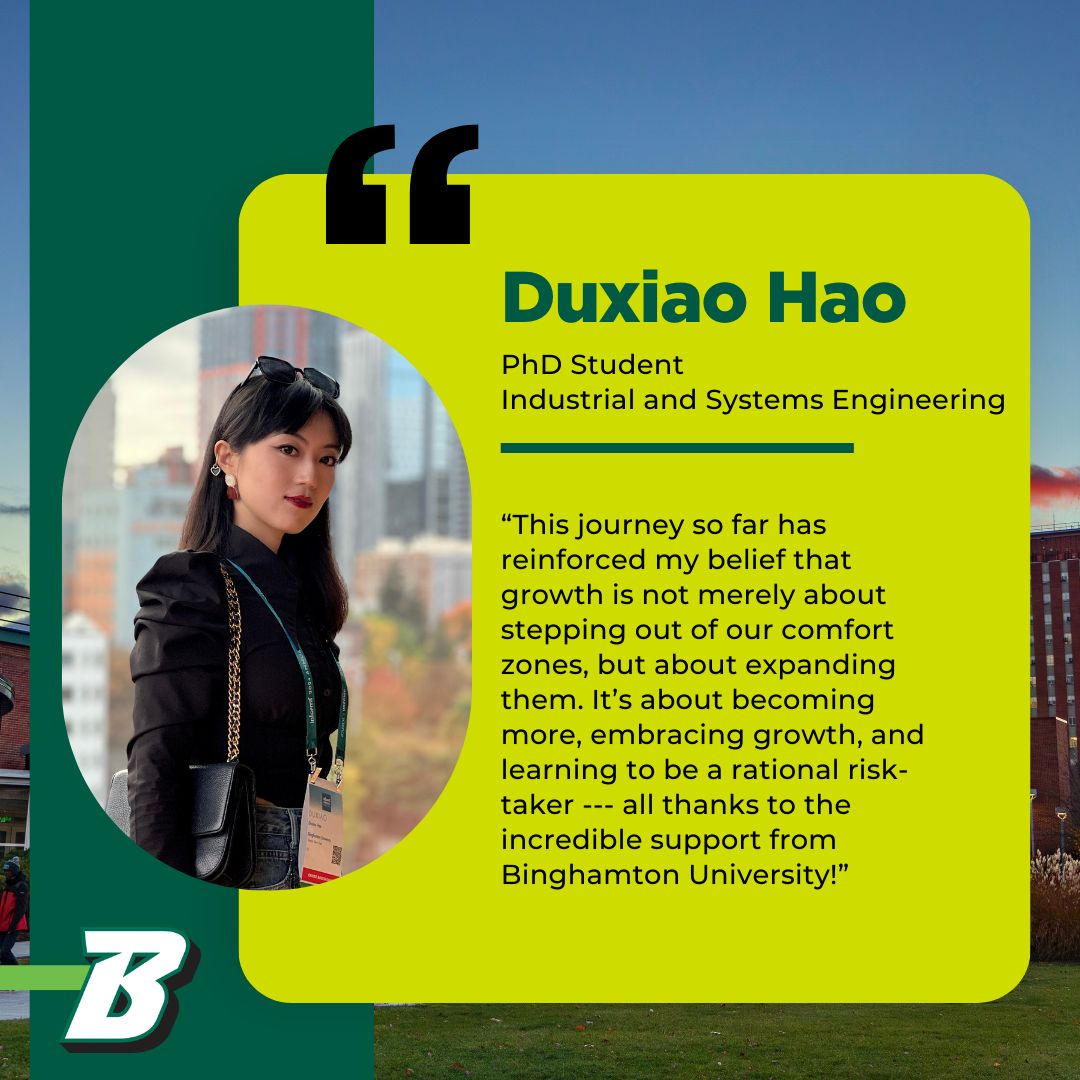 Binghamton Graduate Admissions on LinkedIn: Meet Duxiao Hao, a second ... Binghamton Graduate Admissions on LinkedIn: Meet Duxiao Hao, a second ...