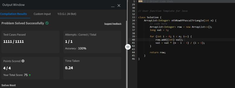 Sarmi Maheswaran on LinkedIn: #dsa #codesprint #pascalstriangle Sarmi Maheswaran on LinkedIn: #dsa #codesprint #pascalstriangle