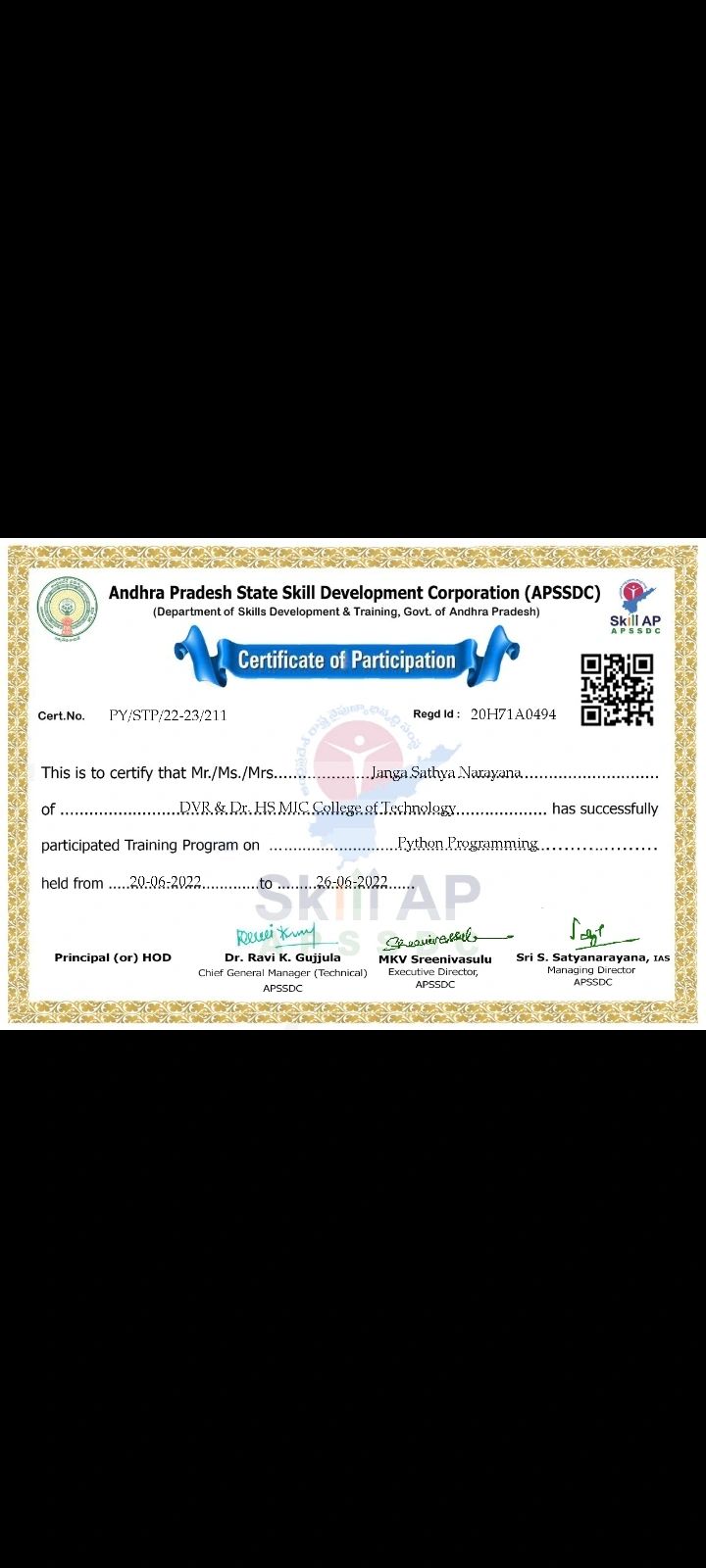 Janga Sathya narayana on LinkedIn: certificate Janga Sathya narayana on LinkedIn: certificate