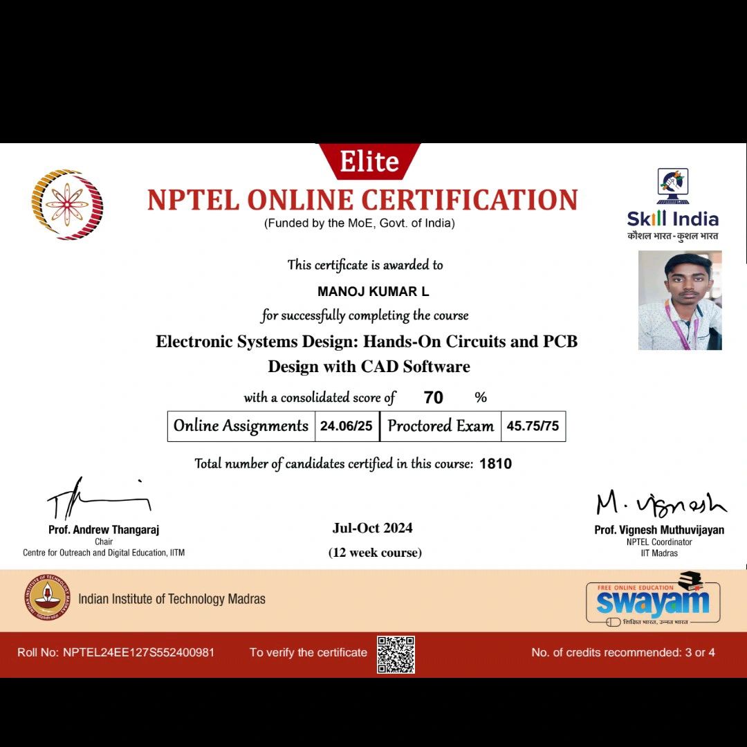 Manoj Kumar on LinkedIn: #achievement #nptel #elite #circuitdesign # ... Manoj Kumar on LinkedIn: #achievement #nptel #elite #circuitdesign # ...