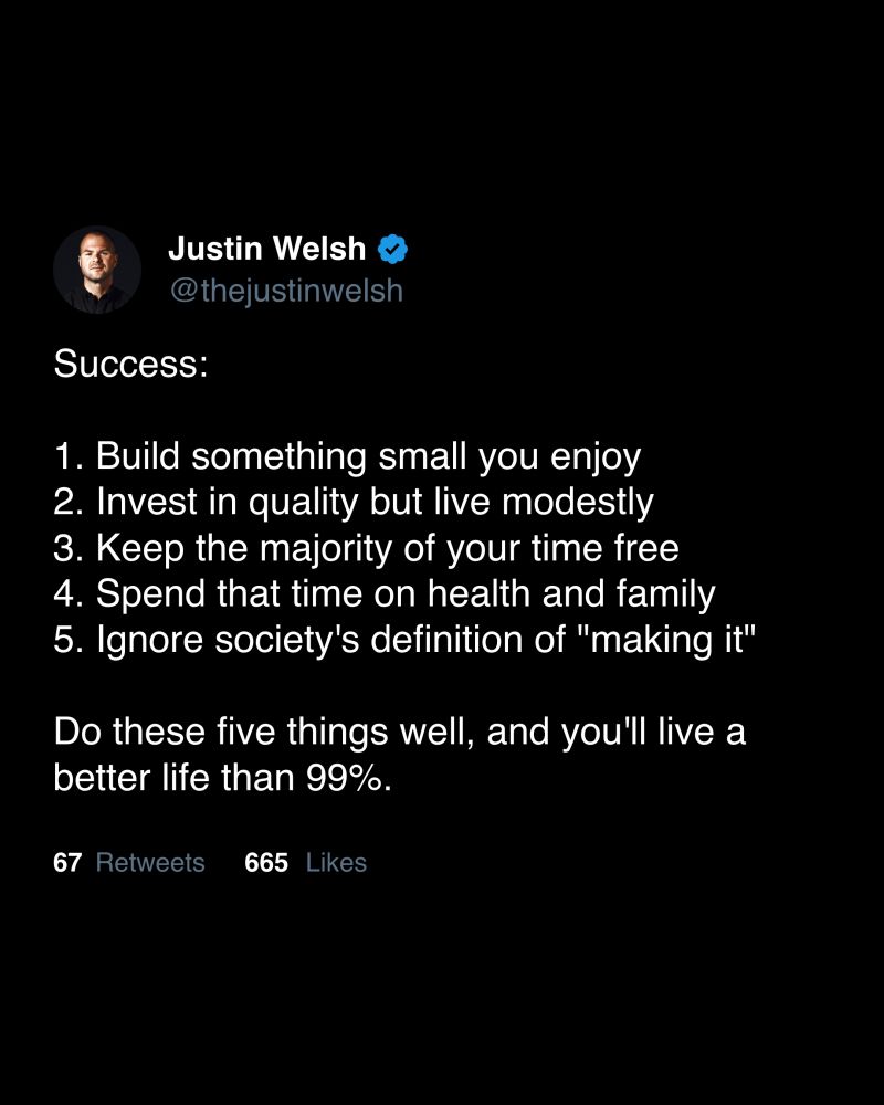 Justin Welsh on LinkedIn: We need to redefine success in 2025. Most ... Justin Welsh on LinkedIn: We need to redefine success in 2025. Most ...