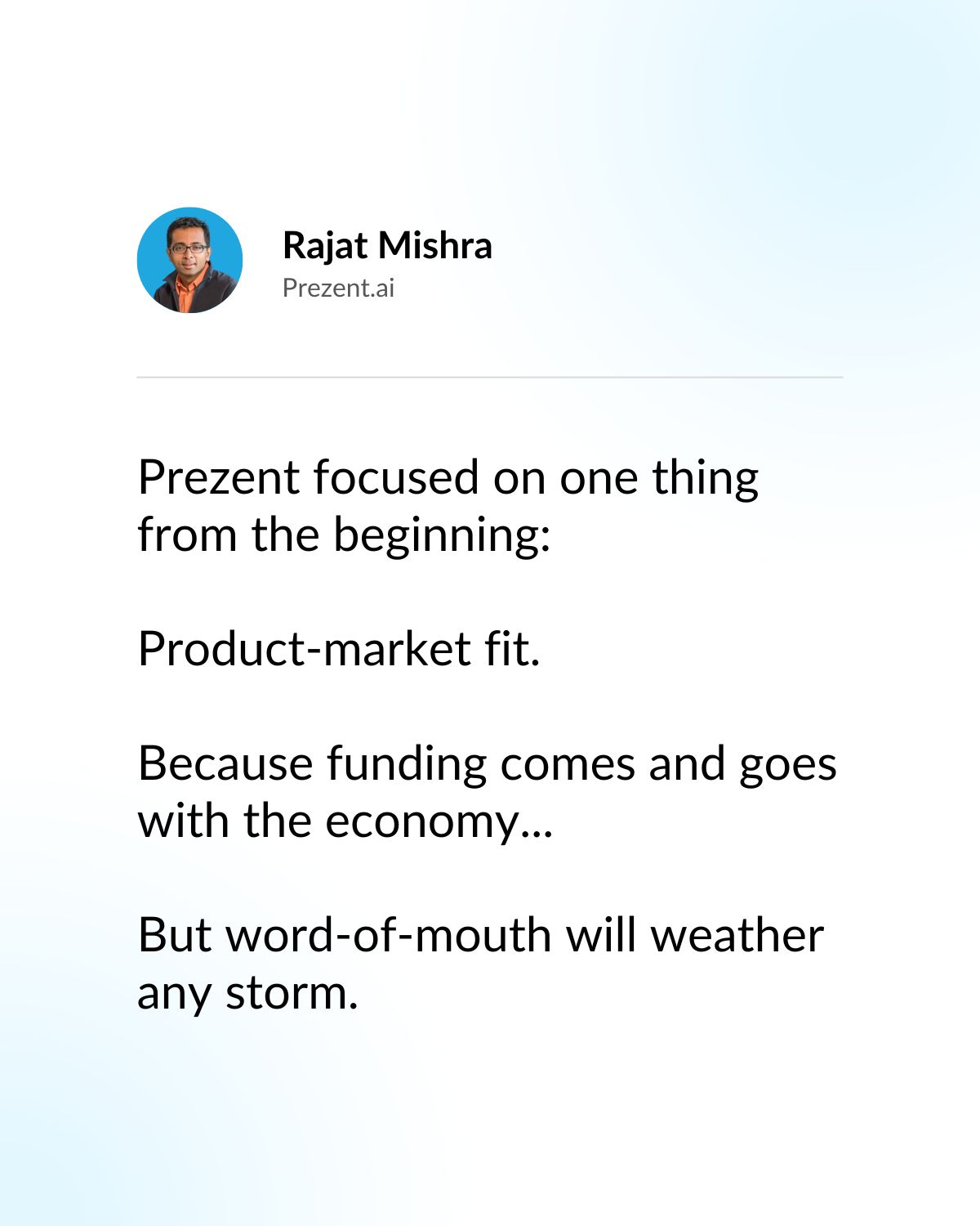 Jonny Manak on LinkedIn: Great startup advice from Rajat Mishra, CEO ... Jonny Manak on LinkedIn: Great startup advice from Rajat Mishra, CEO ...