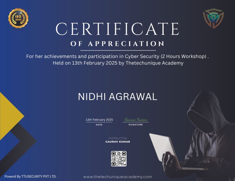 #cybersecurity #learning #techjourney #thetechuniqueacademy | Nidhi Agrawal #cybersecurity #learning #techjourney #thetechuniqueacademy | Nidhi Agrawal