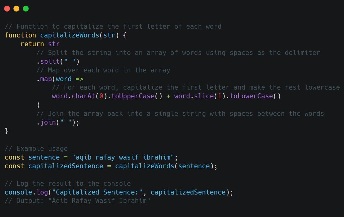 Boost the first letter of a string with JavaScript | Wasif Mahmood ... Boost the first letter of a string with JavaScript | Wasif Mahmood ...