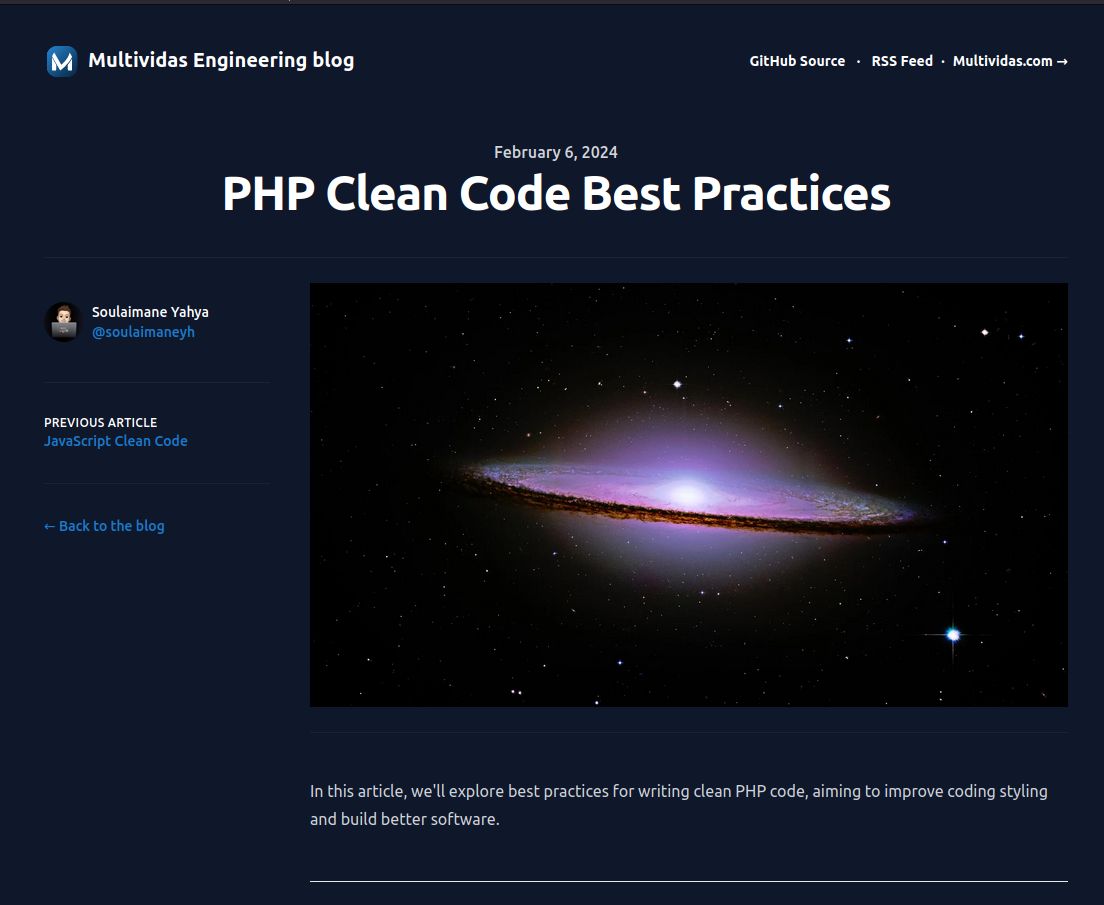 How to write clean PHP code | Soulaimane Yahya posted on the topic ... How to write clean PHP code | Soulaimane Yahya posted on the topic ...